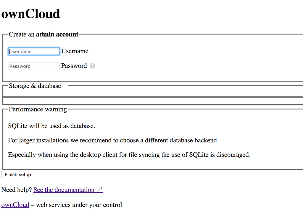 Page not displaying properly on initial wizard - Server - ownCloud Central
