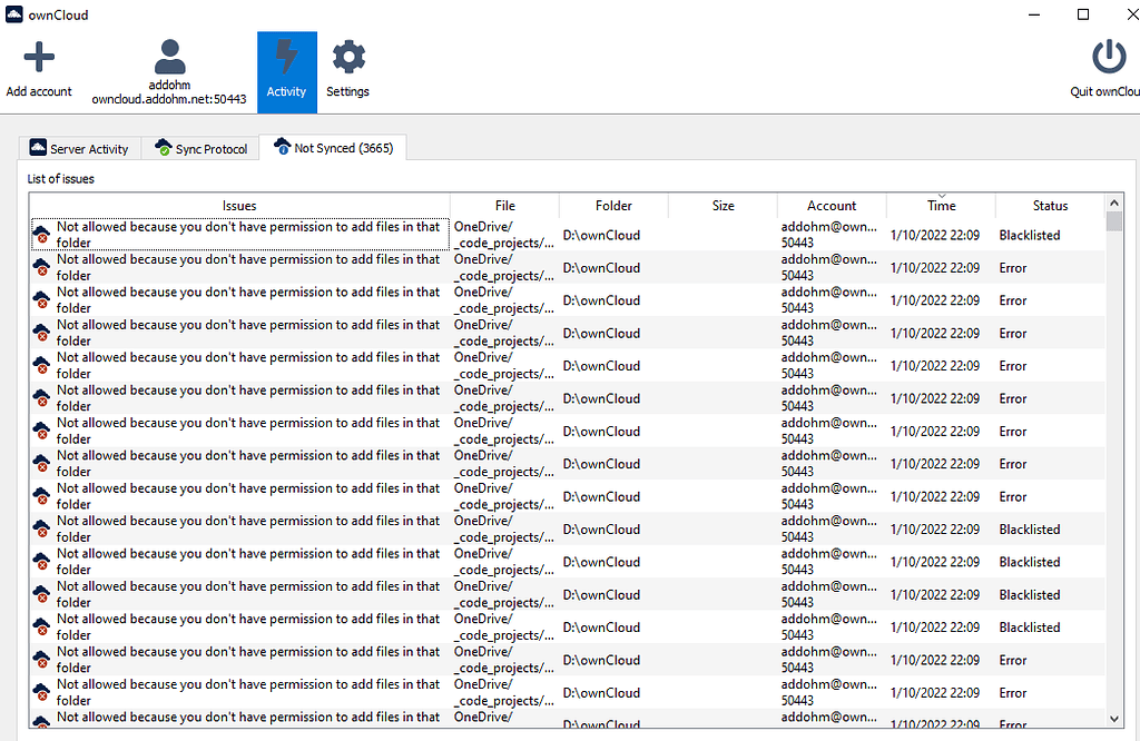 Folder Permissions and "Reparse Point" - Server - ownCloud Central