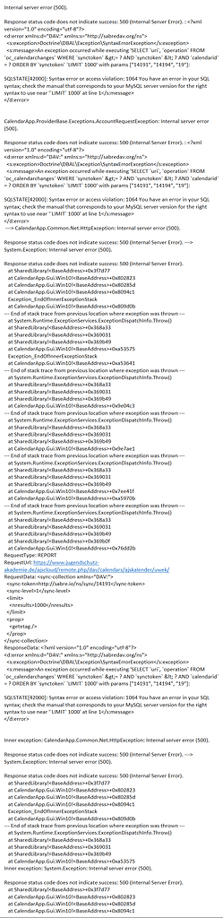 Internal server error (500) - Server - ownCloud Central