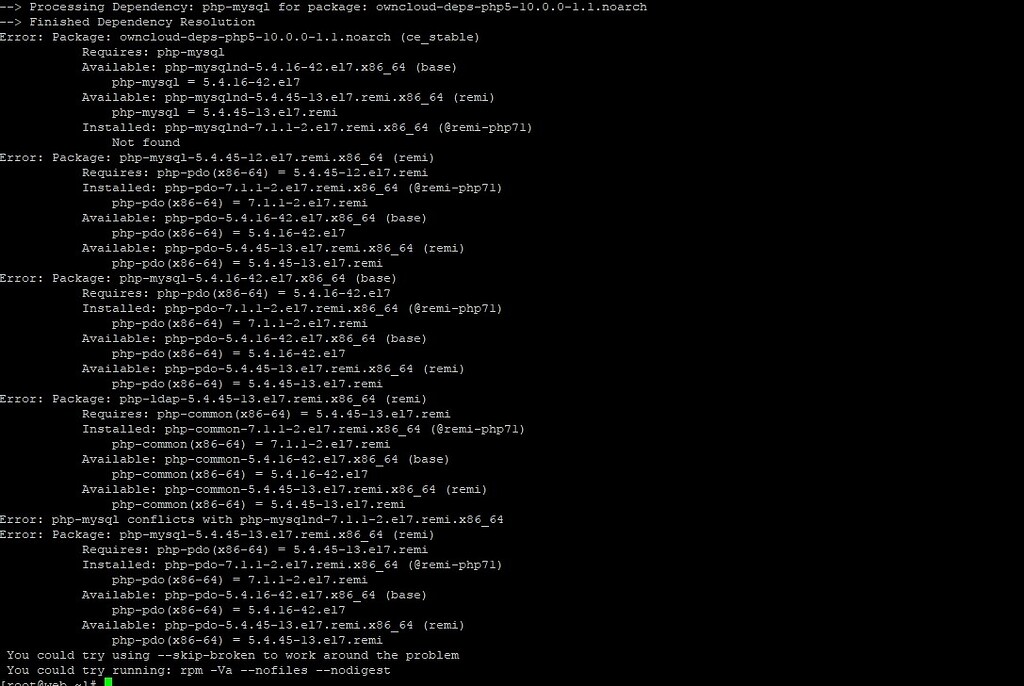 Help me with dependency errors during Owncloud 10 installation - Server - ownCloud Central