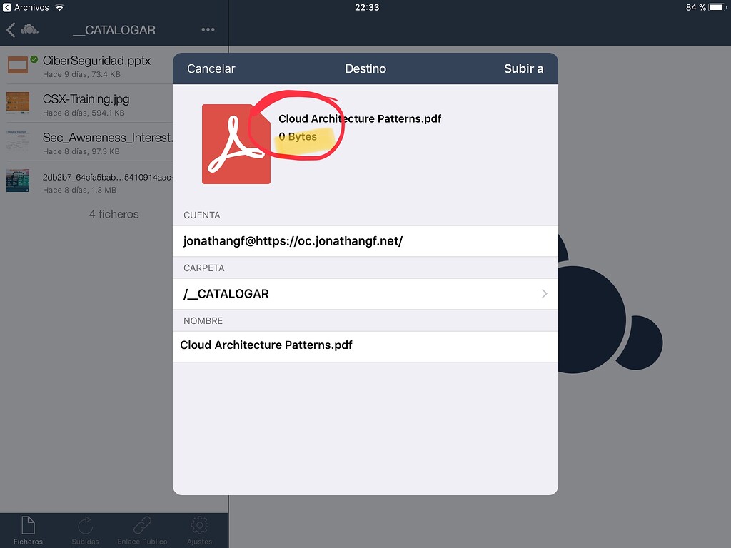 Upload to server failed on iOS 11.0.3 with app ver. 3.6.2 - iOS - ownCloud Central
