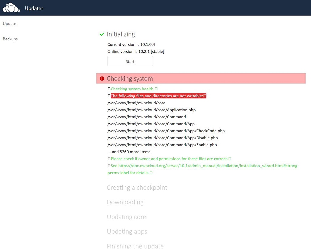 Error while updating 10.1.0.4 to 10.2.1 - Server - ownCloud Central