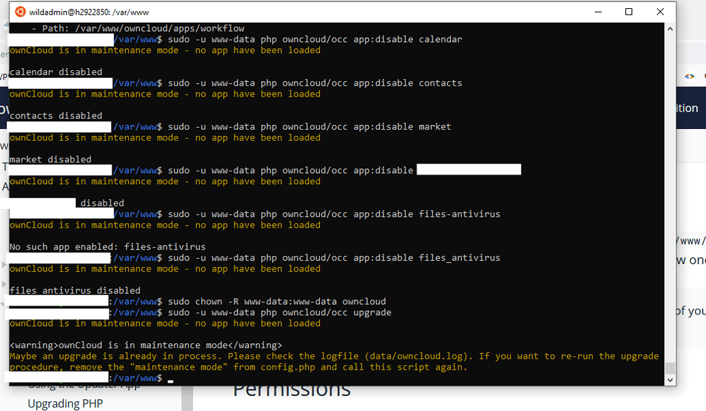 Update needed and nobody - Server - ownCloud Central