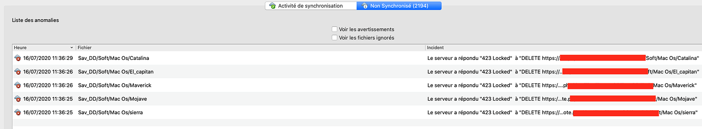 Error 423 Owncloud - Desktop - ownCloud Central