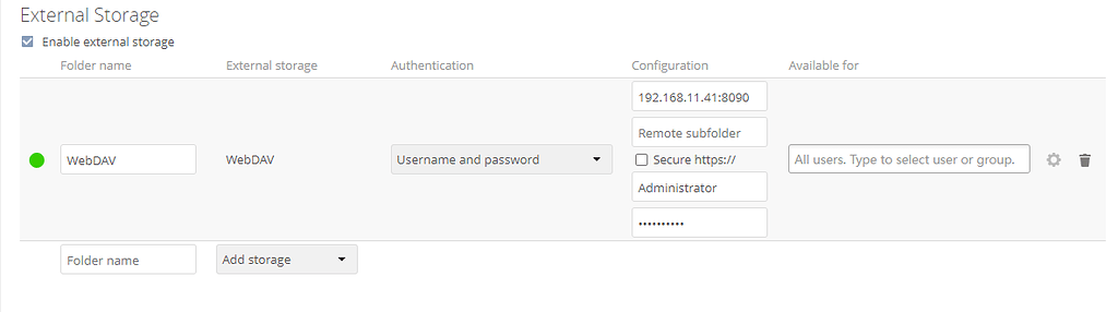 I have successfully connected to an external storage via webdav protocol on a web page, but I ...
