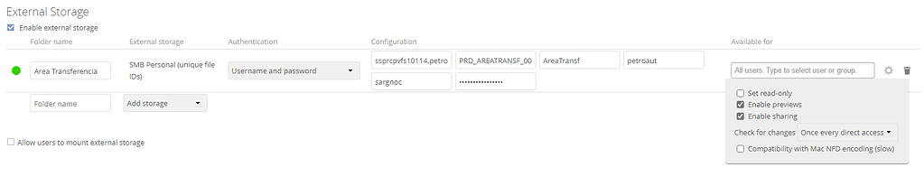 Unable to use SMB External Storage - Server - ownCloud Central